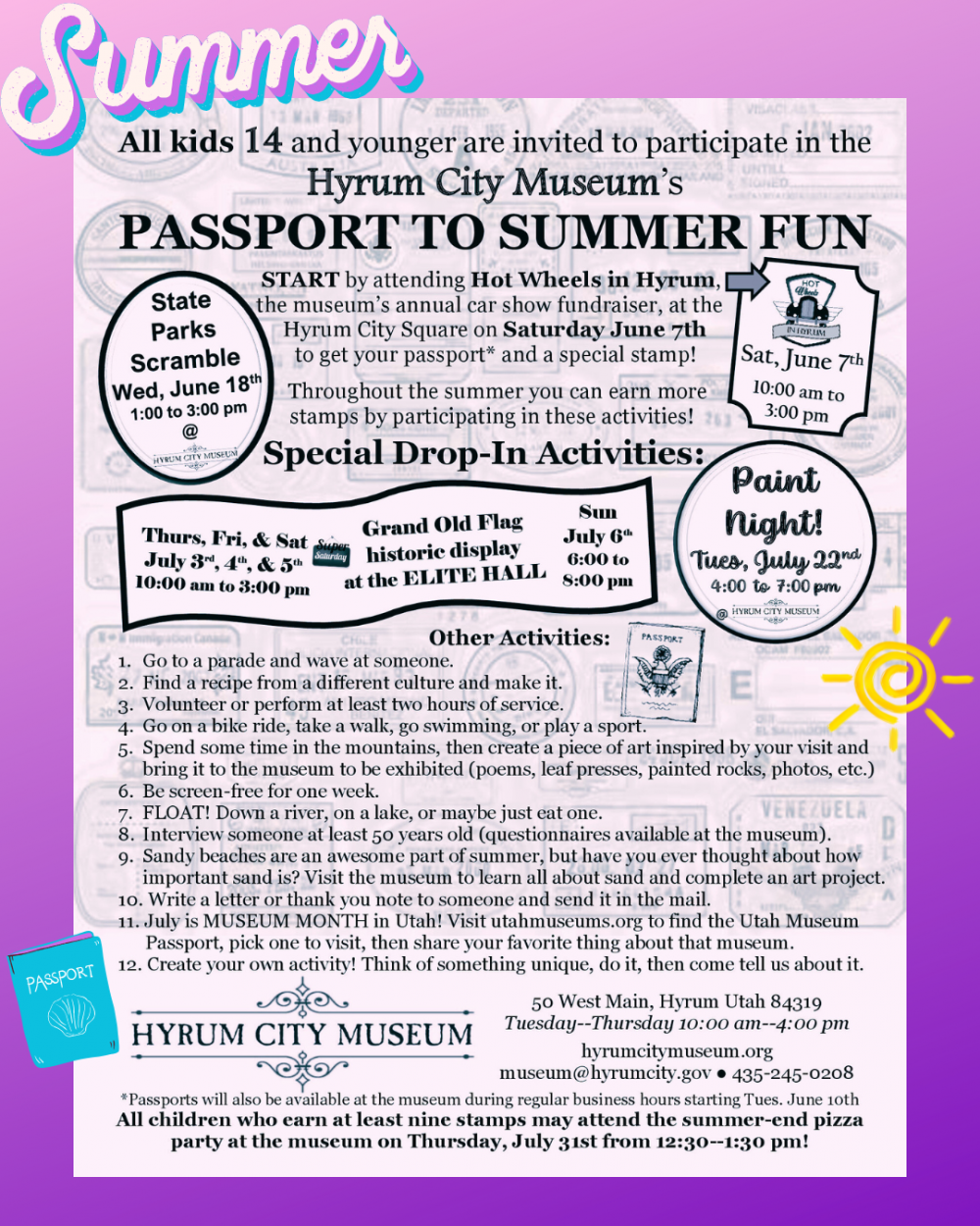 Passport to Summer Fun | Hyrum Utah